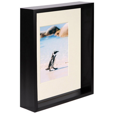 Nicola Spring 8 x 10" Deep Photo Frame - Black/Ivory Mount - 3D Deep ...