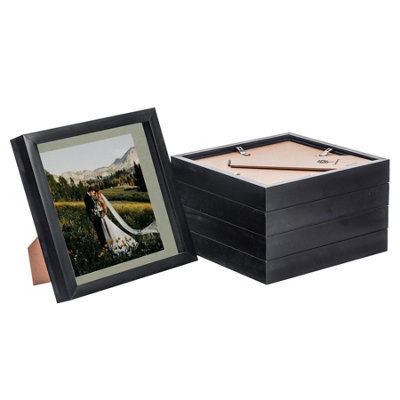 Nicola Spring 8 x 8" Photo Frames - Black/Grey Mount - 3D Picture Frame ...