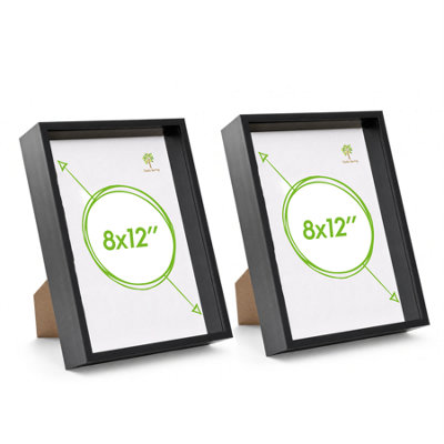 Nicola Spring A4 (8 x 12") Deep Photo Frames - Black - 3D Deep Box ...