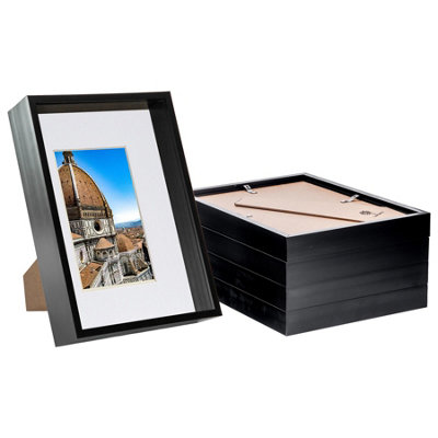 Nicola Spring A4 (8 x 12") Deep Photo Frames - Black/White Mount - 3D ...