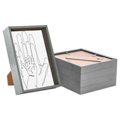Nicola Spring A4 (8 x 12") Deep Photo Frames - Grey - 3D Deep Box ...