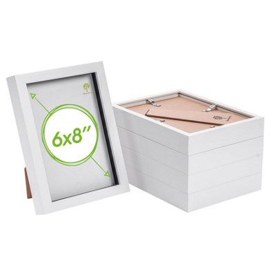 Nicola Spring A5 (6 x 8") Photo Frames - White - 3D Photo Frame Picture ...