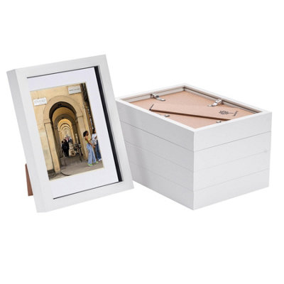 Nicola Spring A5 (6 x 8") Photo Frames - White/White Mount - 3D Picture ...