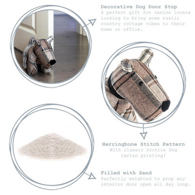 Nicola Spring Bentley the Dog Door Stop - 30 x 24cm - Brown