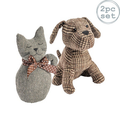 Nicola Spring Cat & Dog Door Stops Set - Milo & Jasper