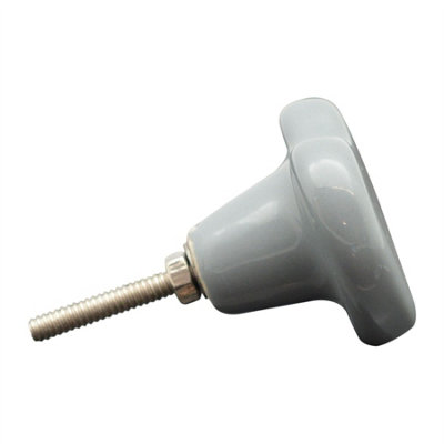 Nicola Spring Ceramic Cabinet Knob - Grey Heart