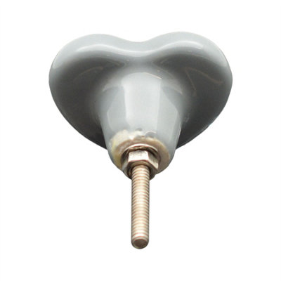 Nicola Spring Ceramic Cabinet Knob - Grey Heart