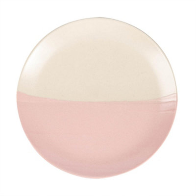 Nicola Spring Ceramic Dipped Flecked Dinner Plate - 20.5cm - Dusty Pink