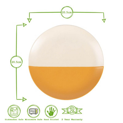 Nicola Spring Ceramic Dipped Flecked Dinner Plate - 20.5cm - Mustard