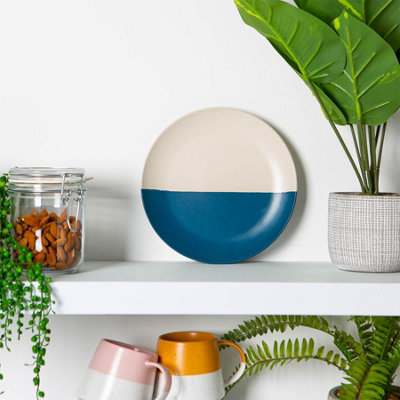 Nicola Spring Ceramic Dipped Flecked Dinner Plate - 20.5cm - Navy