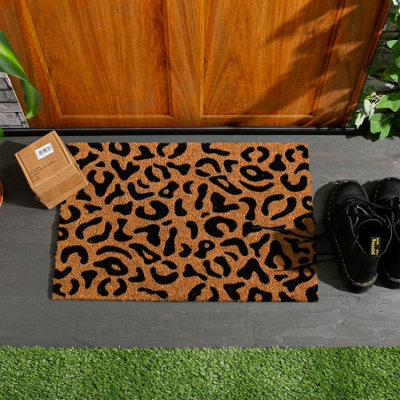 Nicola Spring Coir Door Mat - 60 x 40cm - Leopard