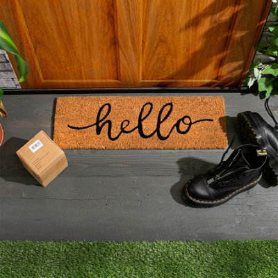 Nicola Spring Coir Step Mat - 60 x 20cm - Hello