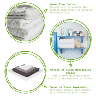 Nicola Spring Cotton Bath Sheet - 160cm x 90cm - White