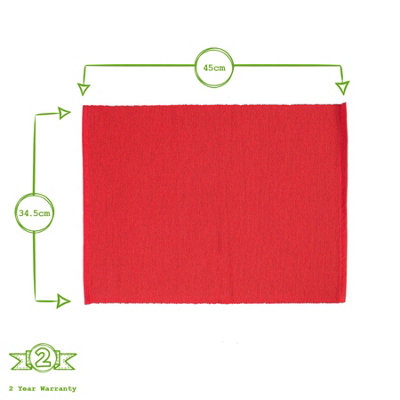 Nicola Spring Cotton Fabric Placemats - Red - Pack of 6