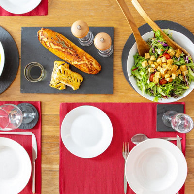 Nicola Spring Cotton Fabric Placemats - Red - Pack of 6