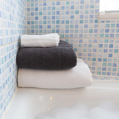 Nicola Spring Cotton Hand Towels - 90cm x 50cm - Grey - Pack of 2