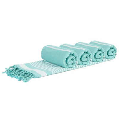 Nicola Spring - Deluxe Cotton Turkish Bath Towels - Sky Blue - Pack of ...