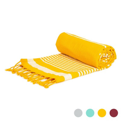 Nicola Spring Deluxe Turkish Cotton Bath Towel - 162 x 90cm - Yellow