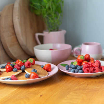 Nicola Spring Dipped Stoneware Cereal Bowl - 16.5cm - Dusty Pink