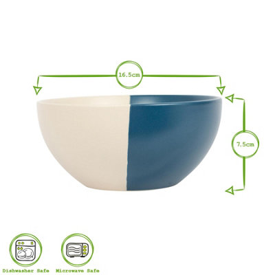 Nicola Spring Dipped Stoneware Cereal Bowls - 16.5cm - Burnt Orange ...