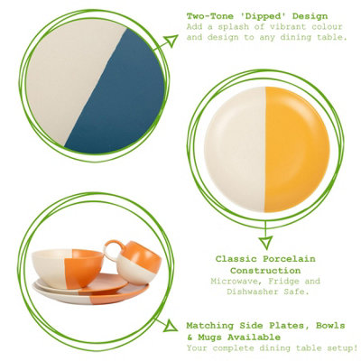 Nicola Spring Dipped Stoneware Dinner Plate - 26.5cm - Burnt Orange