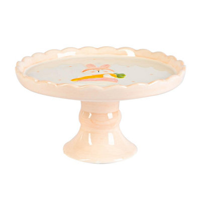 Nicola Spring Easter Bunny Cake Stand - 18cm - White