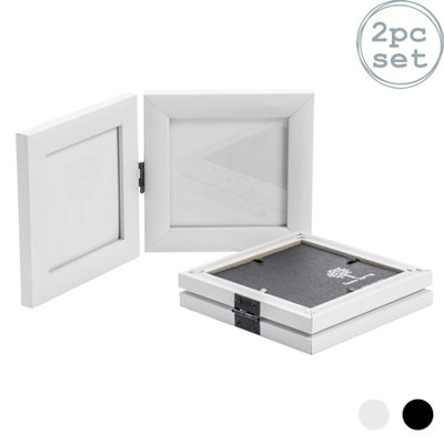 Nicola Spring - Folding 2 Photo Frames - 4 x 4" - White - Pack of 2 ...