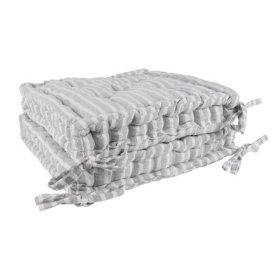 Nicola Spring French Mattress Seat Cushions - 40cm - Grey Stripe - Pack ...