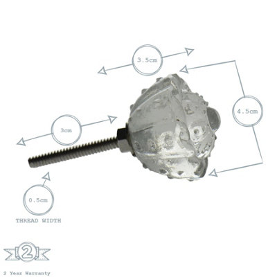 Nicola Spring Glass Cabinet Knob - Flower