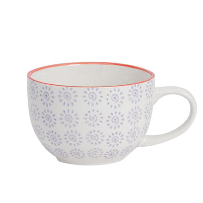 Nicola Spring Hand-Printed Cappuccino Cup - Japanese Style Porcelain ...