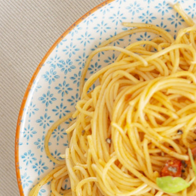 Nicola Spring Hand-Printed Dinner Plates - 25.5cm - 3 Colours - Pack of 6