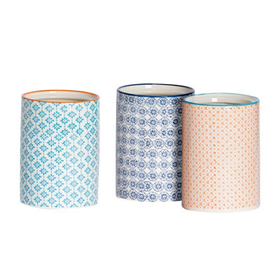 Nicola Spring Hand-Printed Kitchen Canisters - 1 Litre - 3 Colours ...