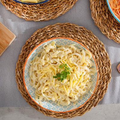 Nicola Spring Hand-Printed Pasta Bowls - 22cm - Orange - Pack of 6
