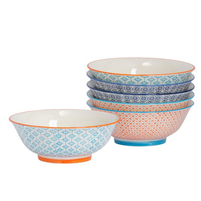 Nicola Spring - Hand-Printed Serving Bowls - 21.5cm - 3 Colours | DIY ...