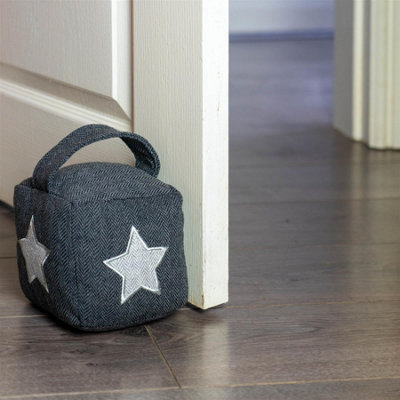 Nicola Spring Herringbone Door Stop & Draught Excluder Set - Star