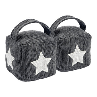 Nicola Spring Herringbone Door Stops - 16 x 16cm - Star - Pack of 2
