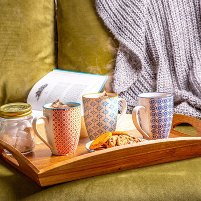 Nicola Spring Nicola Spring Hand-Printed Mugs - 330ml - 3 Colours ...