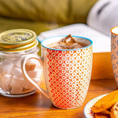 Nicola Spring Nicola Spring Hand-Printed Mugs - 330ml - 3 Colours ...