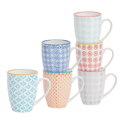 Nicola Spring - Nicola Spring - Hand-Printed Mugs - 330ml - 6 Colours ...