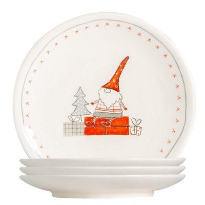 Nicola Spring - Patchwork Christmas Side Plates - 15.5cm - White | DIY ...