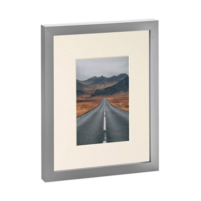 Nicola Spring Photo Frame with 4" x 6" Mount - 8" x 10" - Grey/Ivory