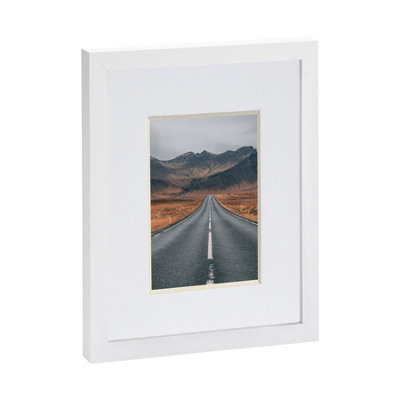 Nicola Spring Photo Frame with 4" x 6" Mount - 8" x 10" - White/White