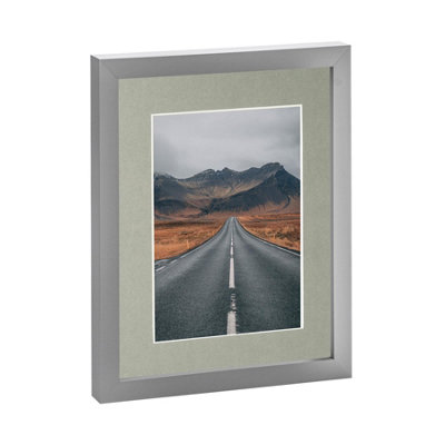 Nicola Spring Photo Frame with 5" x 7" Mount - 8" x 10" - Grey/Grey