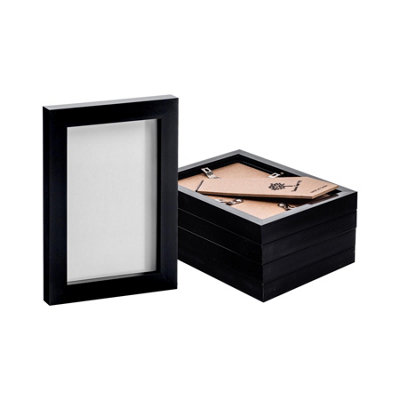 Nicola Spring Photo Frames - 4" x 6" - Black - Pack of 5