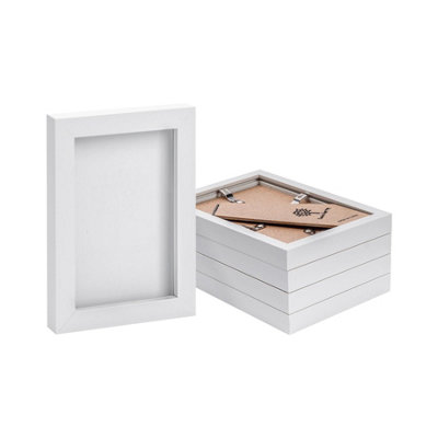 Nicola Spring Photo Frames - 4" x 6" - White - Pack of 5