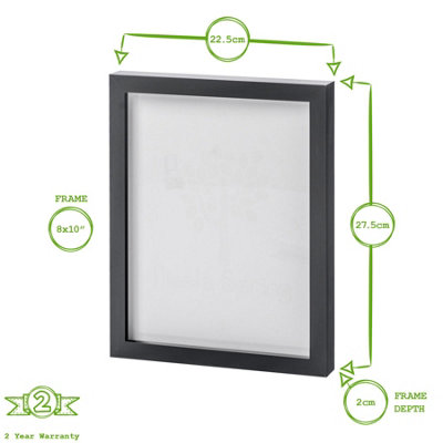 Nicola Spring Photo Frames - 8" x 10" - Black - Pack of 5