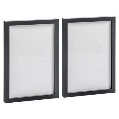 Nicola Spring Photo Frames - A4 (8" x 12") - Black - Pack of 2