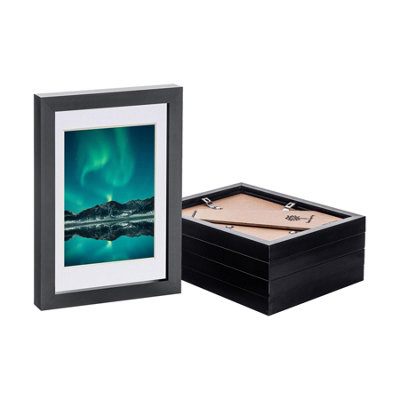 Nicola Spring Photo Frames with 4" x 6" Mount - A5 (6" x 8") - Black ...
