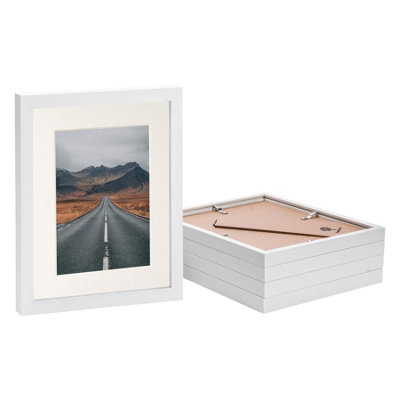 Nicola Spring Photo Frames with 5" x 7" Mount - 8" x 10" - White/Ivory ...