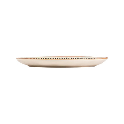 Nicola Spring Portuguese Stoneware Side Plates - 20.5cm - Spotted Rim ...